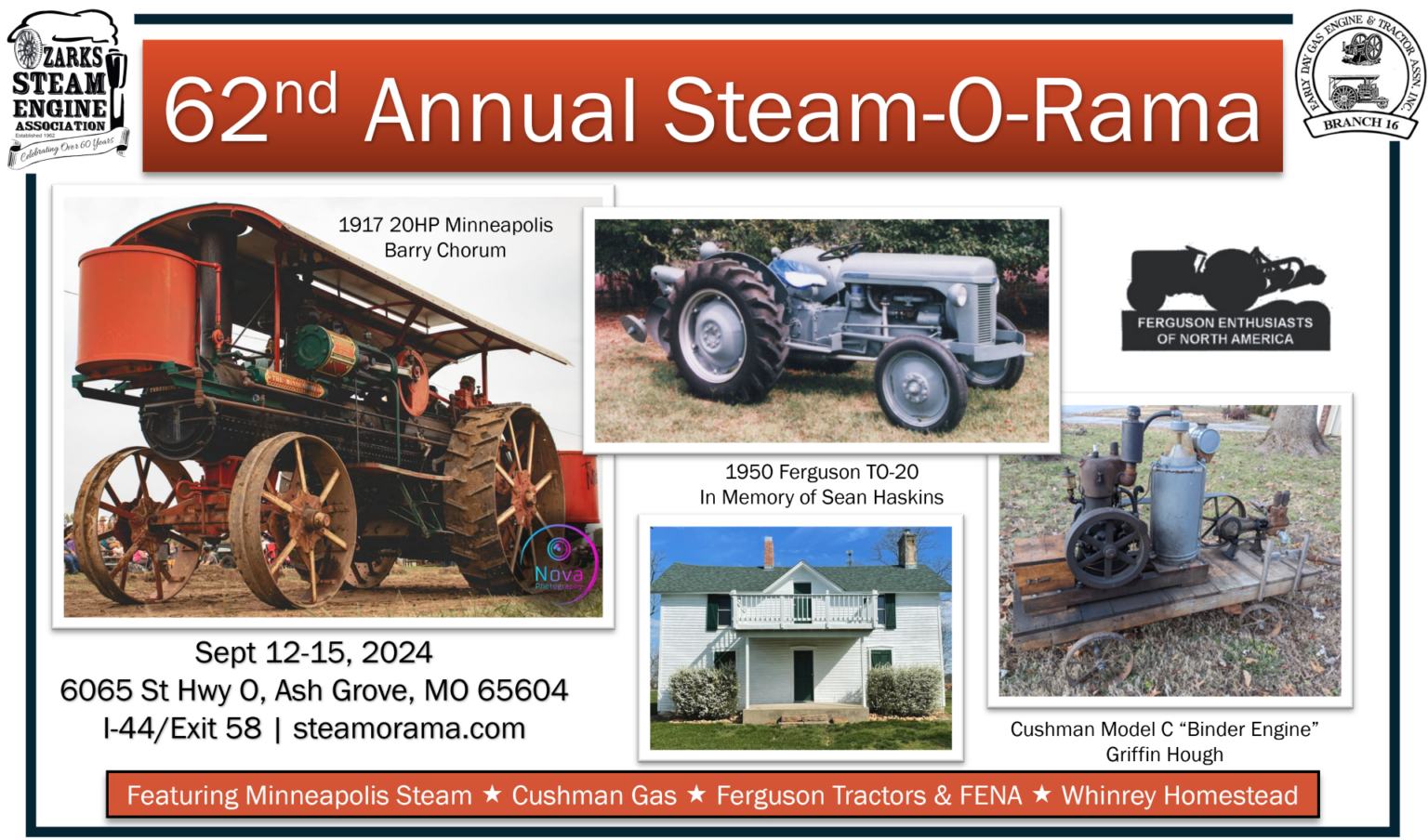 62nd Annual Steam-O-Rama | September 12-15 2024